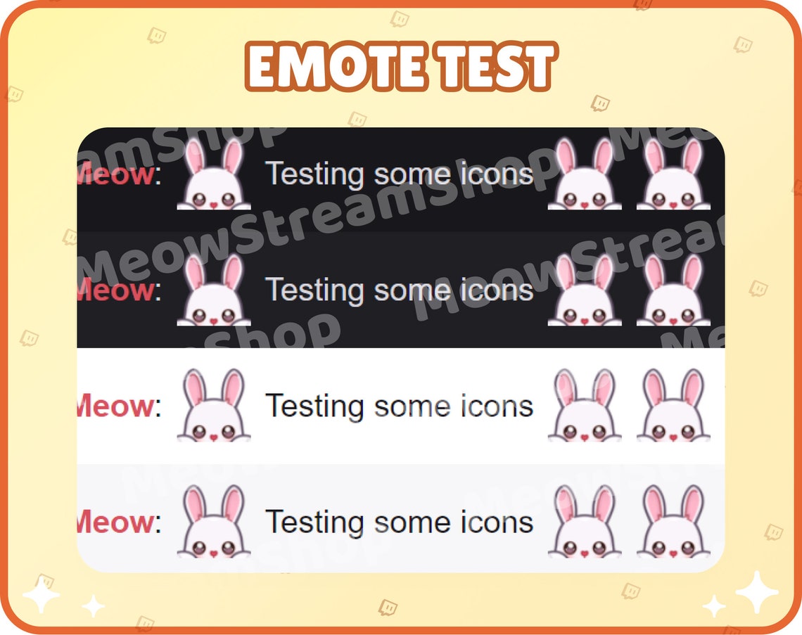 Twitch Emote / Cute Rabbit Lurk, Peeking Emotes / Cute White Bunny Sub ...