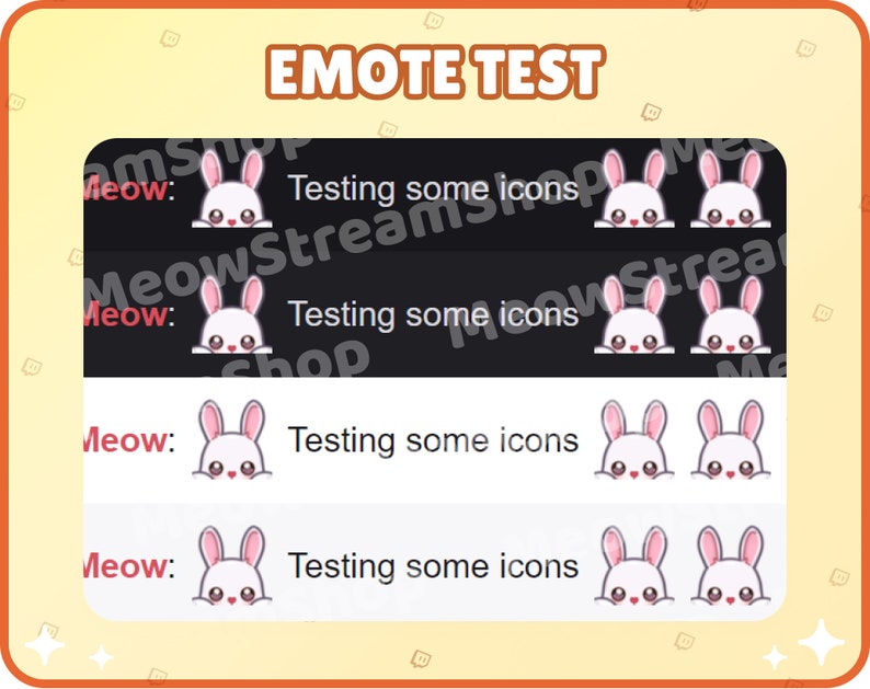 Twitch Emote / Cute Rabbit Lurk, Peeking Emotes / Cute White Bunny Sub ...