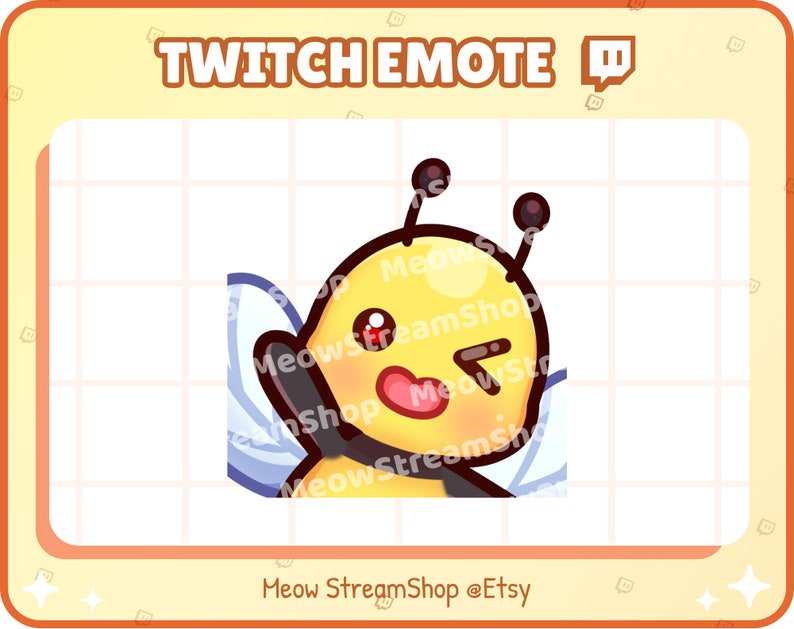 Twitch Emote / Cute Bee Hi Hello Wave Waving Bye Farewell - Etsy