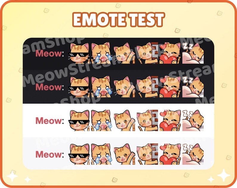 Twitch Emote / Cute Orange Cat Emotes Pack 1 cool Cry - Etsy