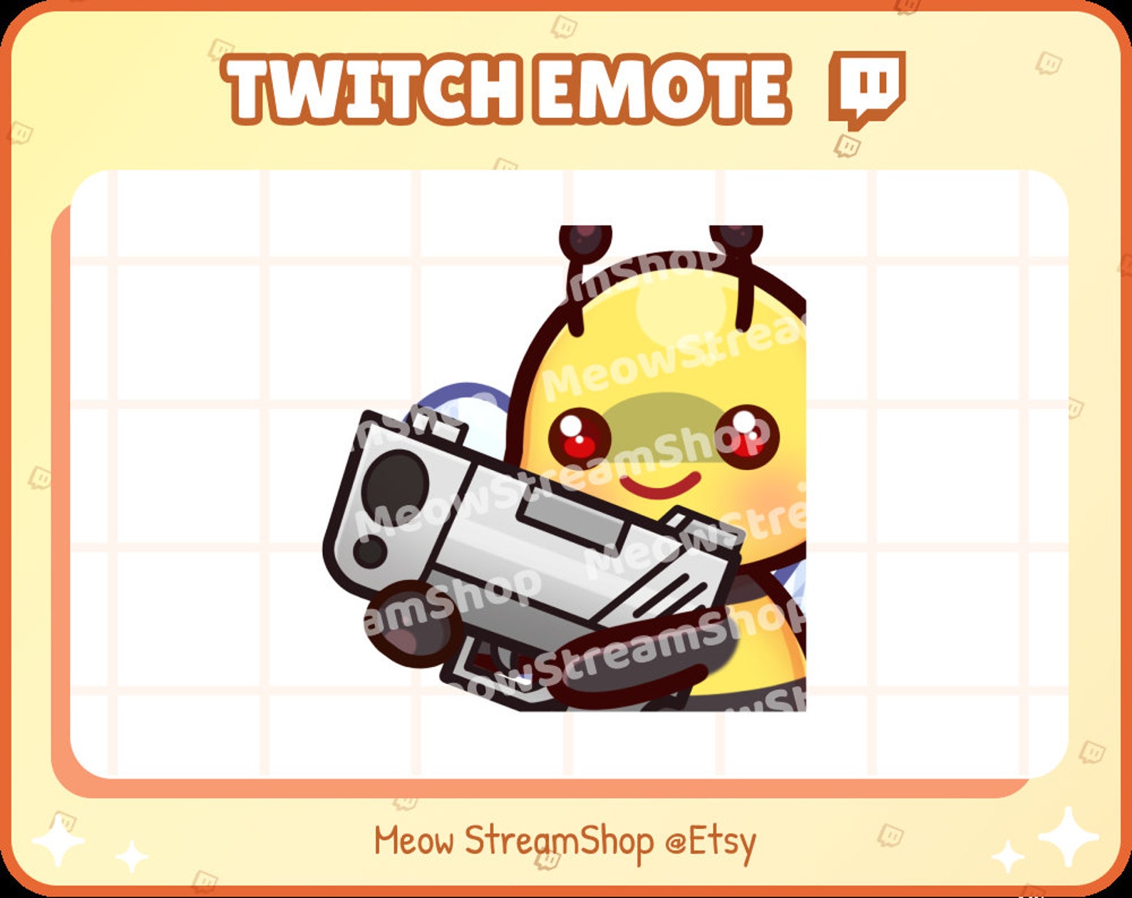 Twitch Emote / Cute Bee Gun Angry Rage Emotes / Kawaii Wasp - Etsy