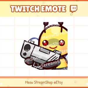 Twitch Emote / Cute Bee Gun, Angry, Rage Emotes / Kawaii Wasp Hornet ...