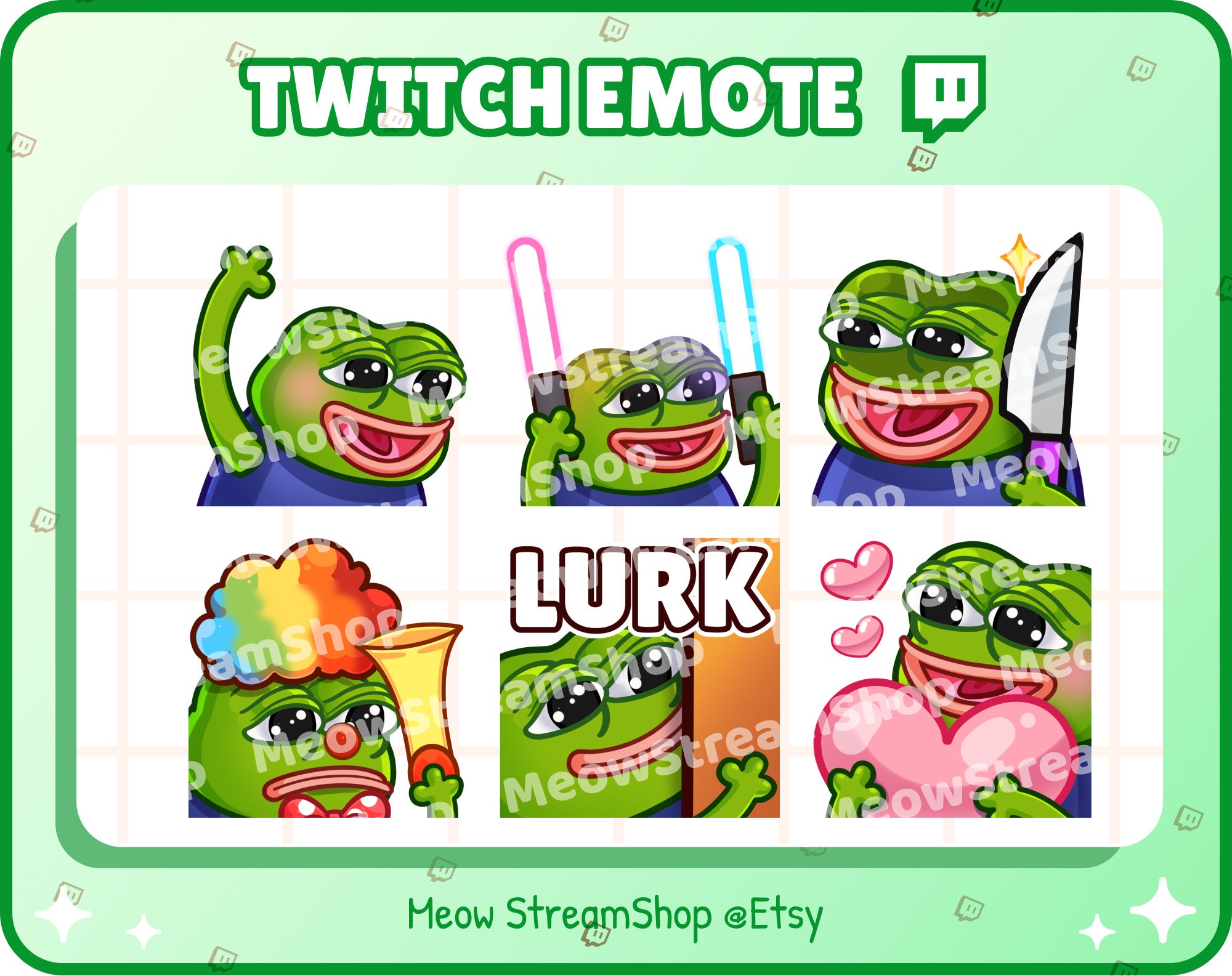 Buy Twitch Emote / Cute Peepo Meme Emotes Pack 1 hi Clown Online in ...
