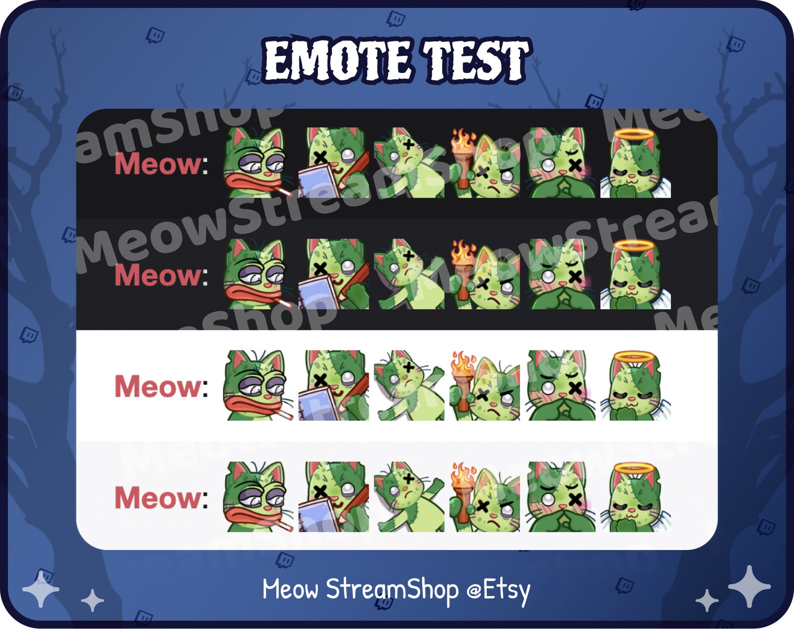 Twitch Emote / Cute Zombie Cat Mega Pack #2 Emotes (24 Emotes Ready to ...