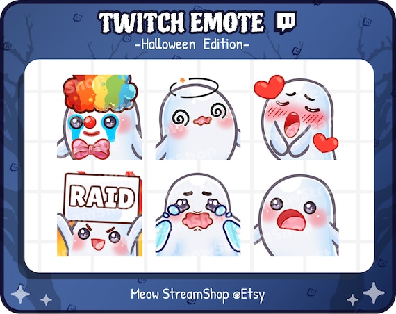 Twitch Emote / Cute Ghost Emotes Pack 4 clown Dizzy Gasm | Etsy