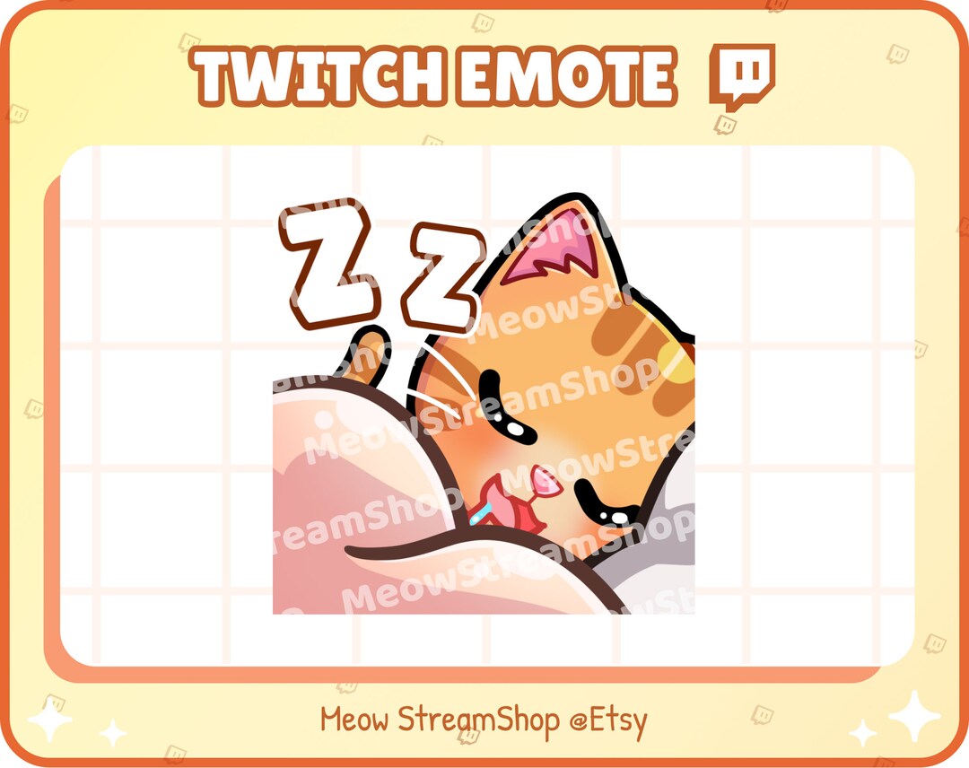 Twitch Emote / Cute Orange Cat Sleep, Rest, Sleepy, Blanket Emotes ...