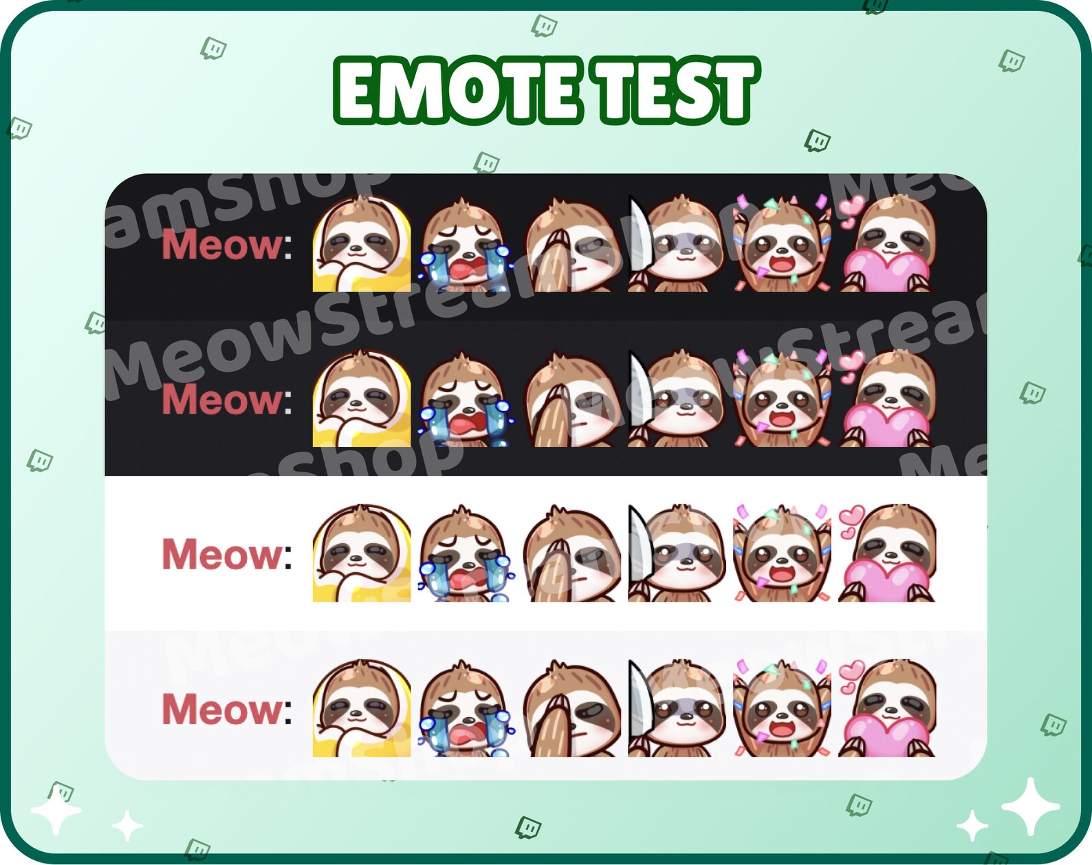 Twitch Emote / Cute Sloth Mega Pack #1 Emotes ( 24 Emotes Ready to Use ...