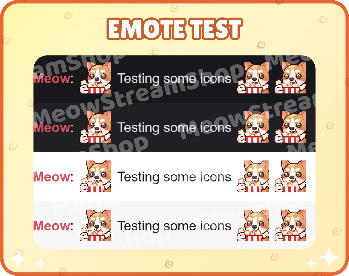 Twitch Emote / Cute Corgi Eat Popcorn Movie Time Emotes / - Etsy