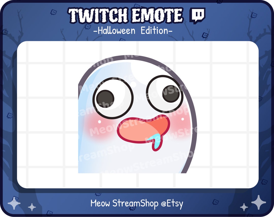 Twitch Emote / Cute Ghost Derp, Funny, Silly, Fools, Dummy Emote ...