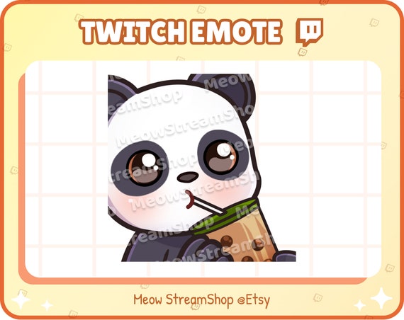 Twitch Emote / Panda Sip Drink Boba / Cute Kawaii Panda Sub - Etsy
