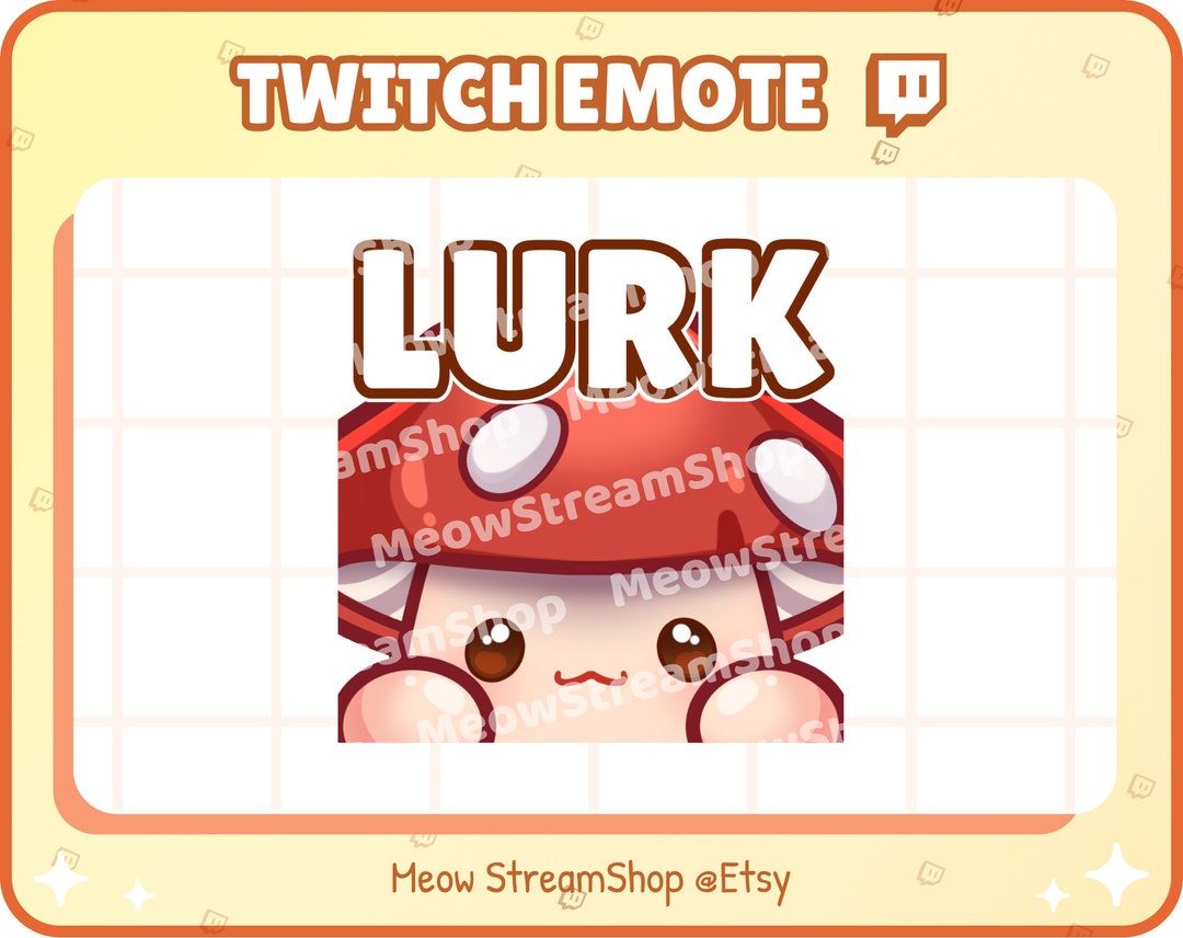Twitch Emote / Cute Mushroom Lurk, Peak Emote / Kawaii Fungi Fungus ...