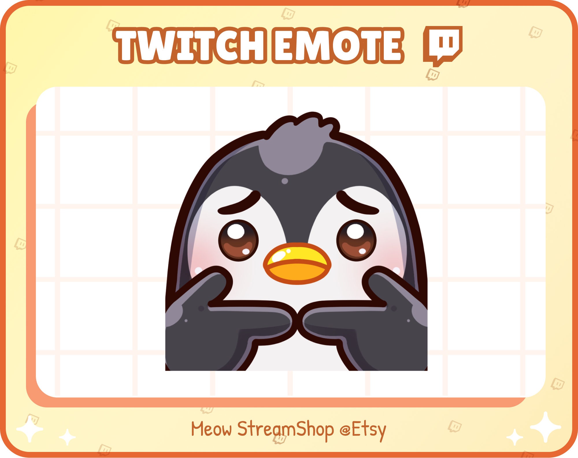 Twitch Emote / Cute Penguin Shy Touching Finger Please UWU | Etsy