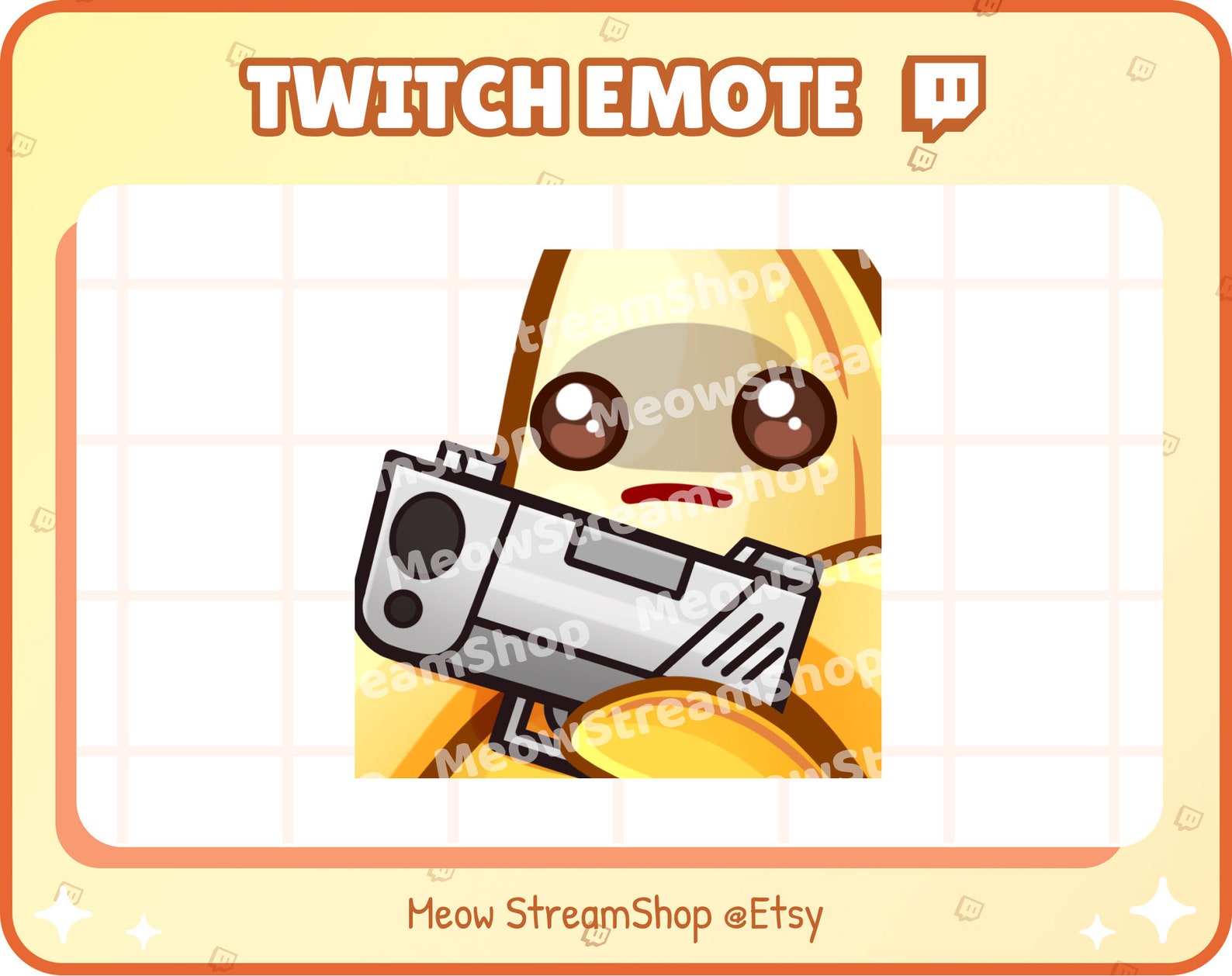 Twitch Emote / Cute Banana Gun, Angry, Rage, Gatling, Pistol Emotes ...