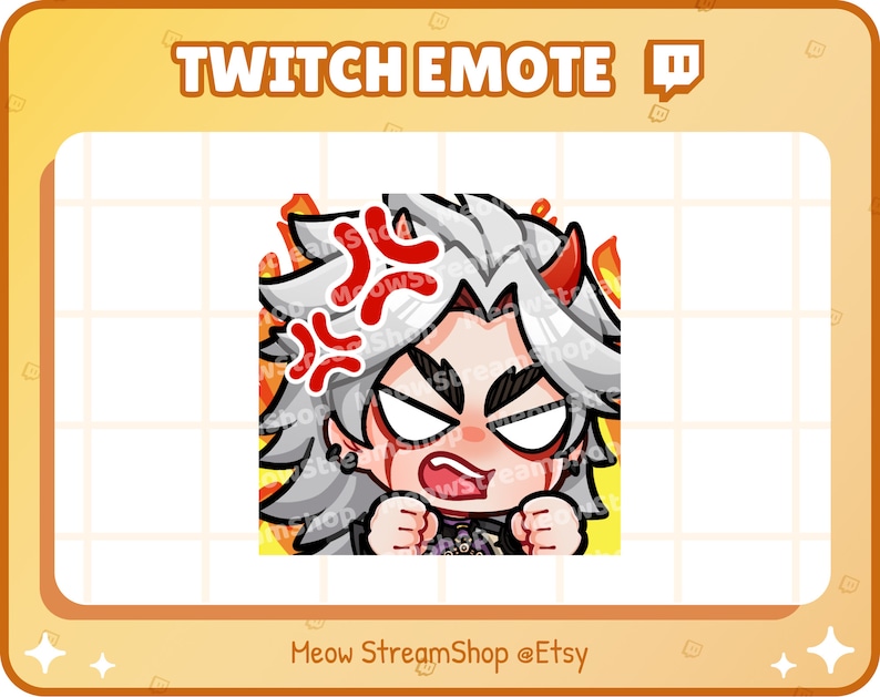 Twitch Emote / Itto Arataki Rage Angry Fire Mad Emotes / - Etsy