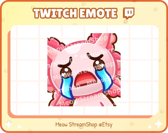 Twitch Emote / Cute Axolotl Cry Sad Tears Emote / Cute - Etsy