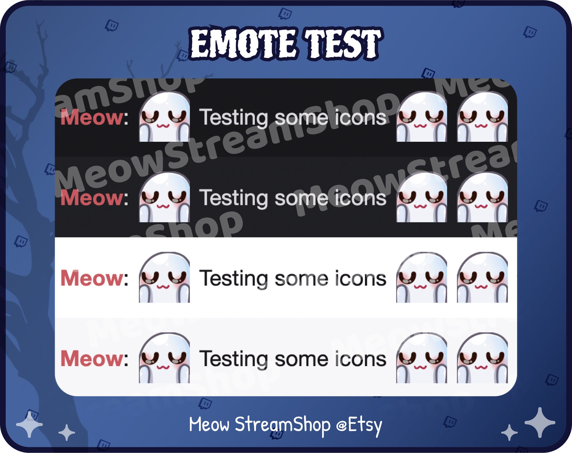 Twitch Emote / Cute Ghost UWU, Shy, Embarrassed, Touching Finger Emote ...