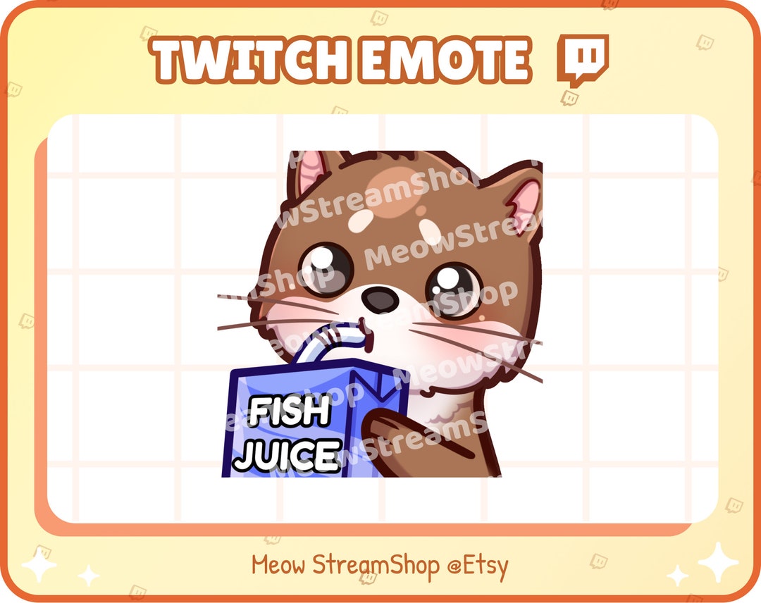 Twitch Emote / Cute Otter SIP, Drink, Juice, Hydrate, Boba Emotes ...