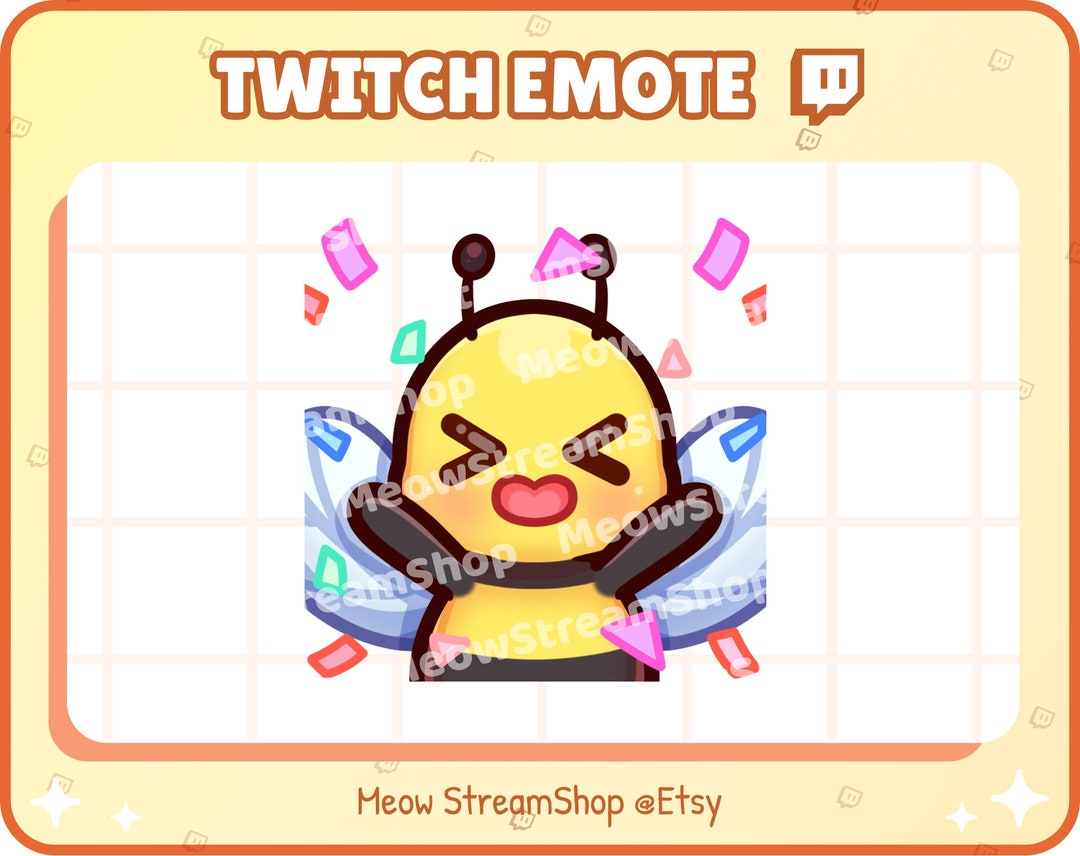 Twitch Emote / Cute Bee Hype, Happy, Confetti, Cheer Emotes / Kawaii ...
