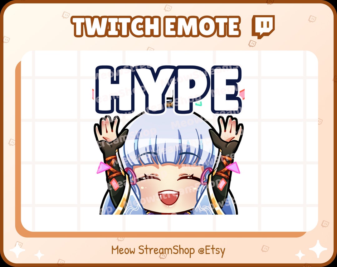 Twitch Emote - Ayaka Kamisato HYPE Emote - Genshin Impact Sub Emoji for ...