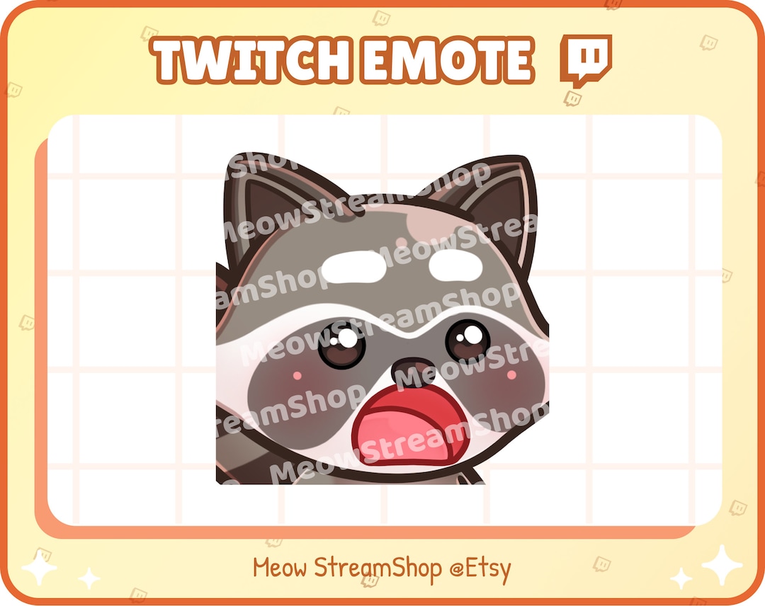 Twitch Emote / Cute Raccoon Gasp, Shock, What, Whoa, Wow, Amaze Emotes ...