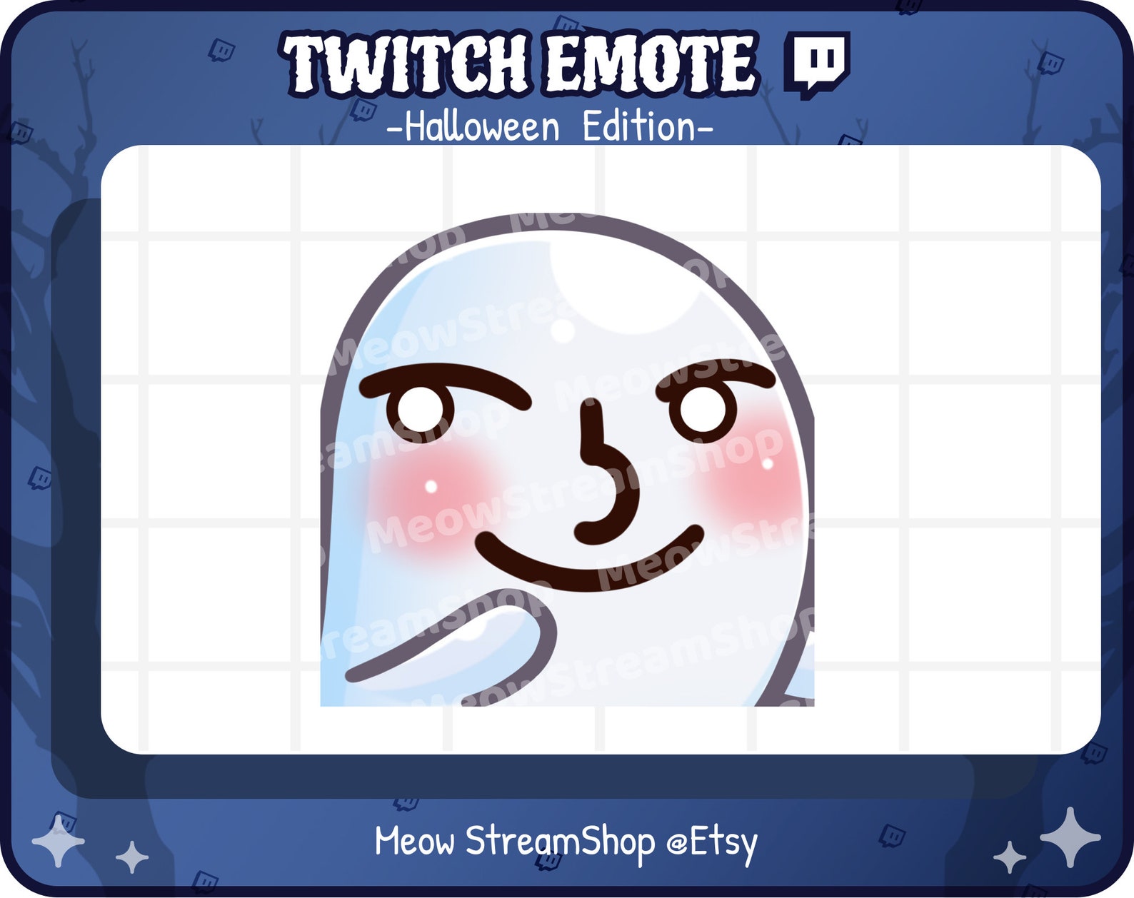 Twitch Emote / Cute Ghost Lenny Face, Funny, Hmm, Sus Emote / Kawaii ...