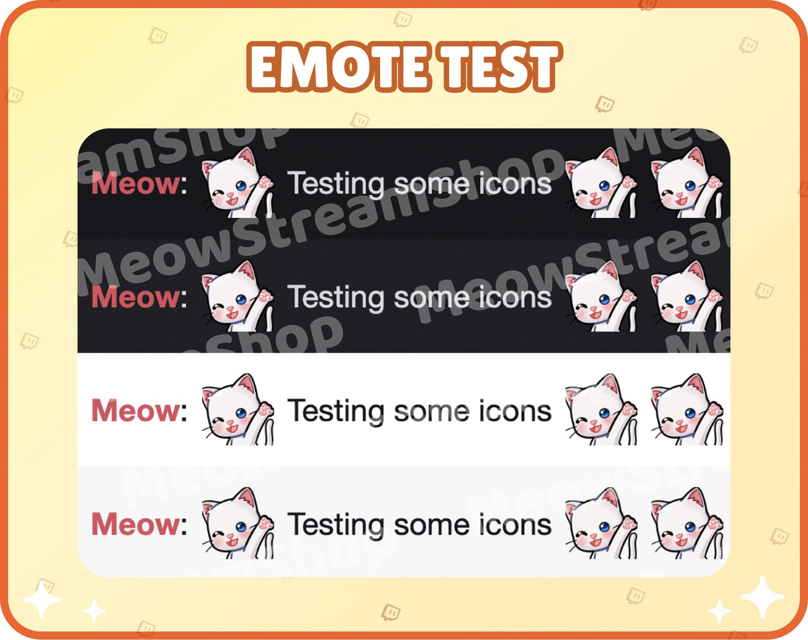 Twitch Emote / Cute White Cat Waving, Hi, Hello, Bye, Introduction ...