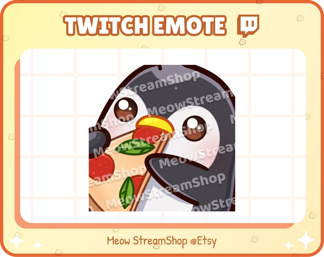 Twitch Emote / Süßer Pinguin Eat Pizza Emotes / Süßer Pinguin Emote für ...