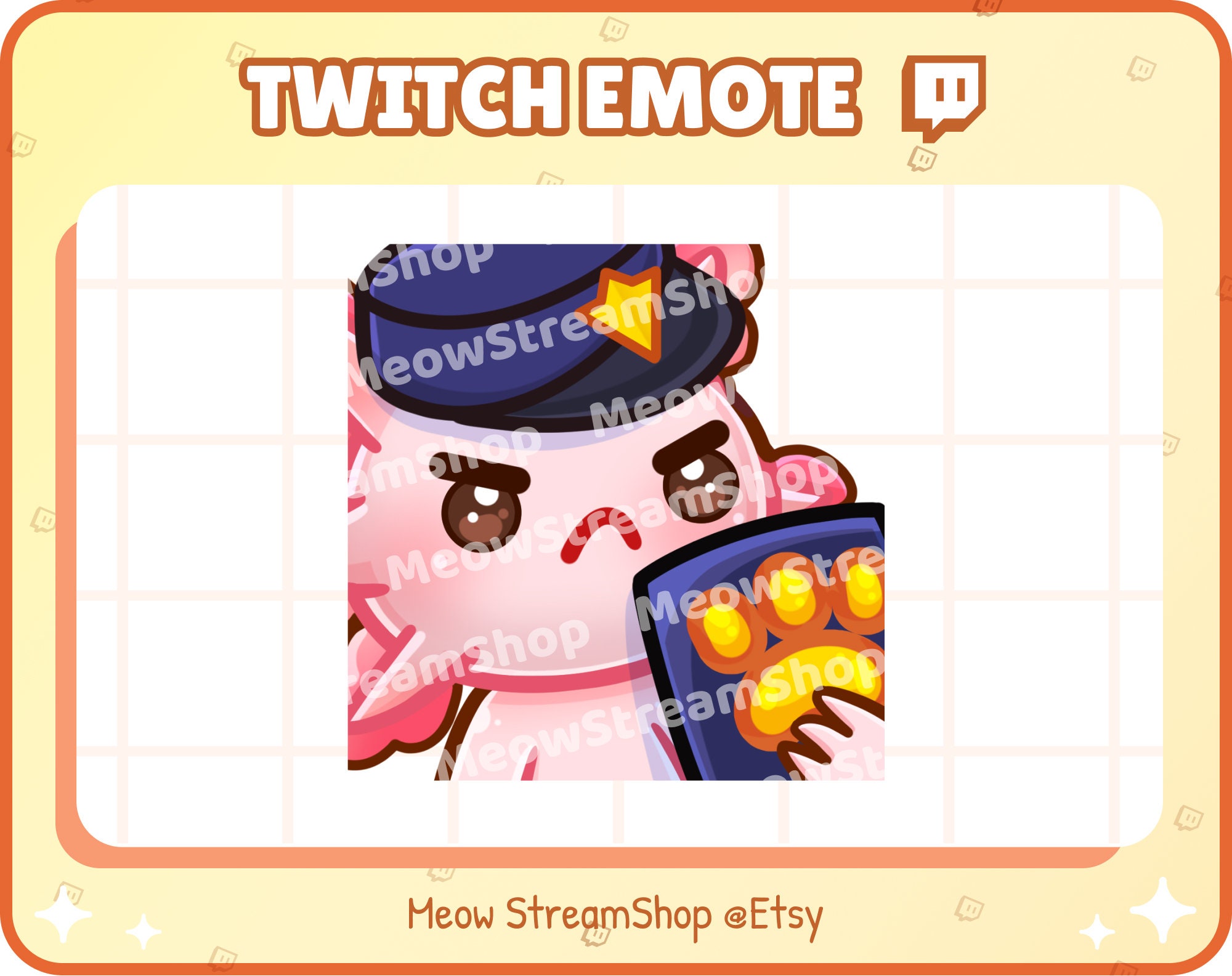Twitch Emote / Cute Axolotl Neuron Cop Police Rule Emote / - Etsy Ireland