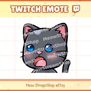 Twitch Emote / Cute Black Cat Gasp, Shock, What, Whoa, Wow, Amaze ...