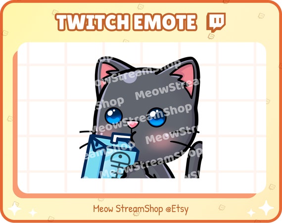 Twitch Emote / Cute Black Cat Sip Sipping Tea Drink Drink - Etsy UK