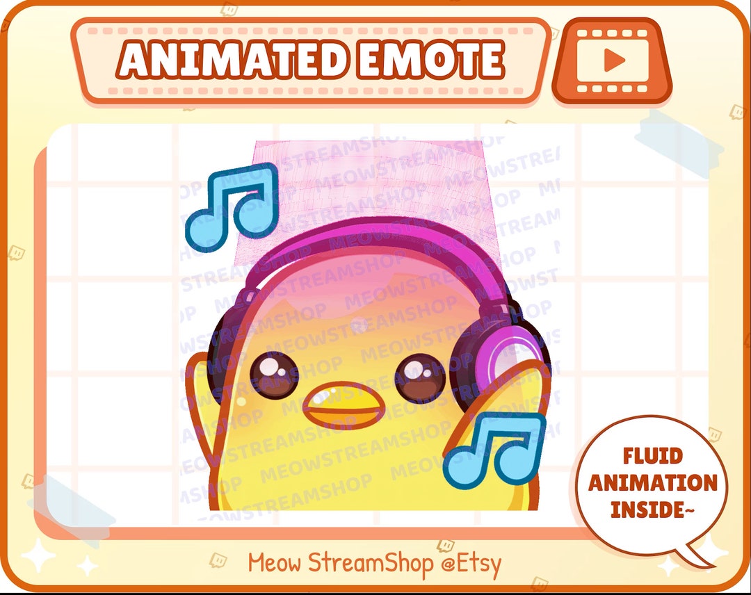 Twitch Animated Emote / Cute Chick Animated Emotes JAM, Jamming, Music ...