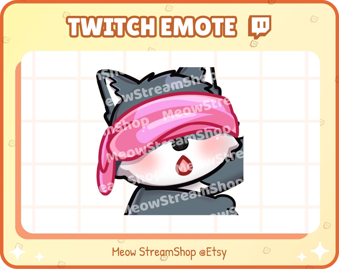 Twitch Emote / Cute Grey Wolf Blind Fold Emotes / Kawaii Grey Wolf Dog ...