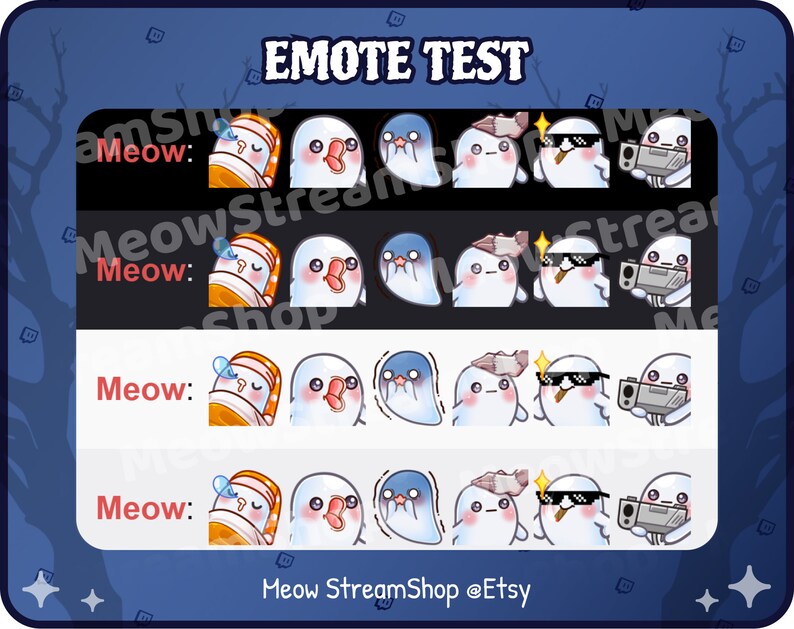 Twitch Emote / Cute Ghost Emotes Pack 3 sleep Scared Shock - Etsy