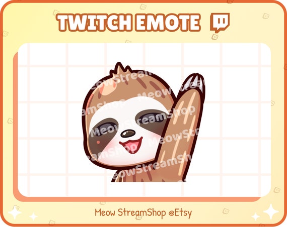 Twitch Emote / Cute Sloth Wave Hi Hello Waving Bye Emotes - Etsy UK