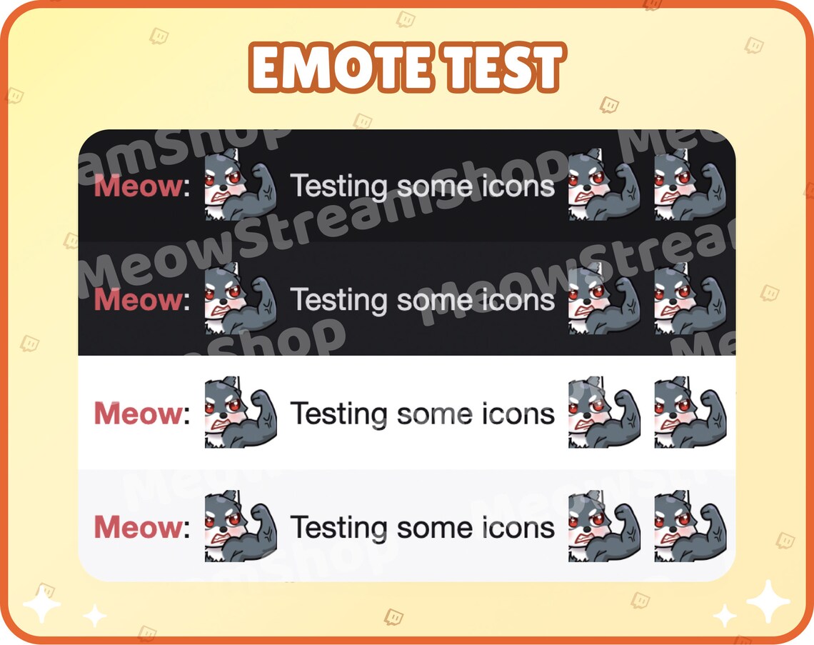 Twitch Emote / Cute Grey Wolf Flex Alpha Strong Muscle - Etsy