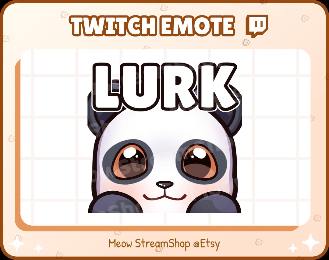 Twitch Emote / Panda Lurk Emoji for Streamer / Cute Kawaii Panda Sub ...