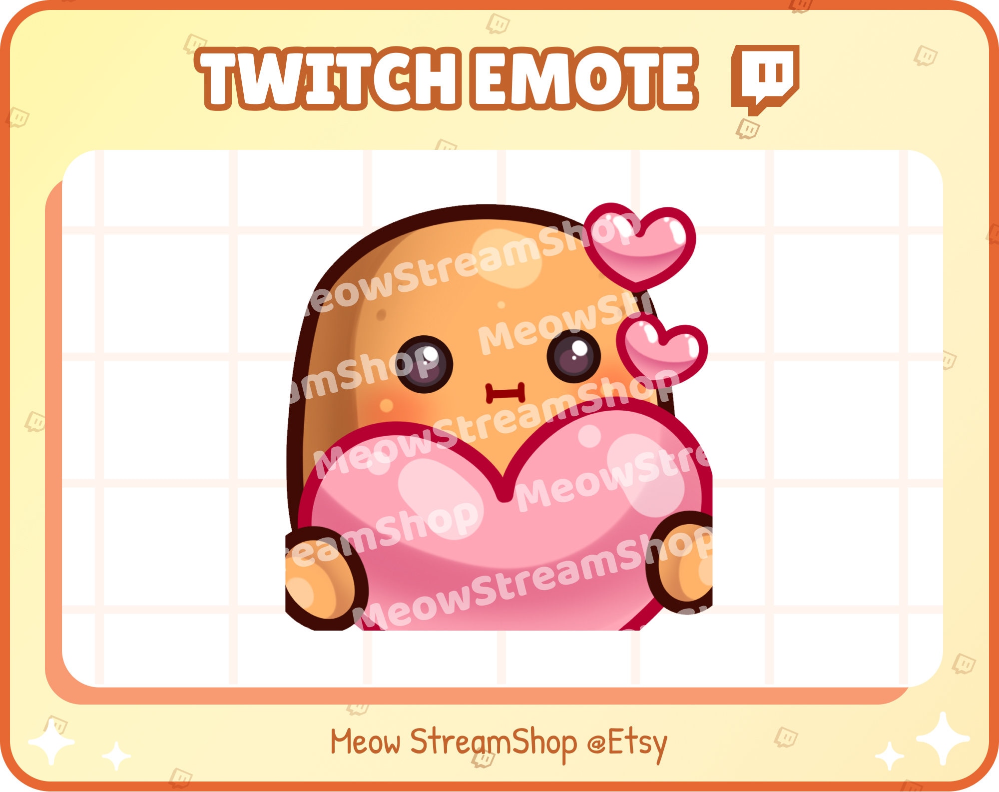 Twitch Emote / Cute Potato Heart, Love, Hug, Happy Emotes / Kawaii ...