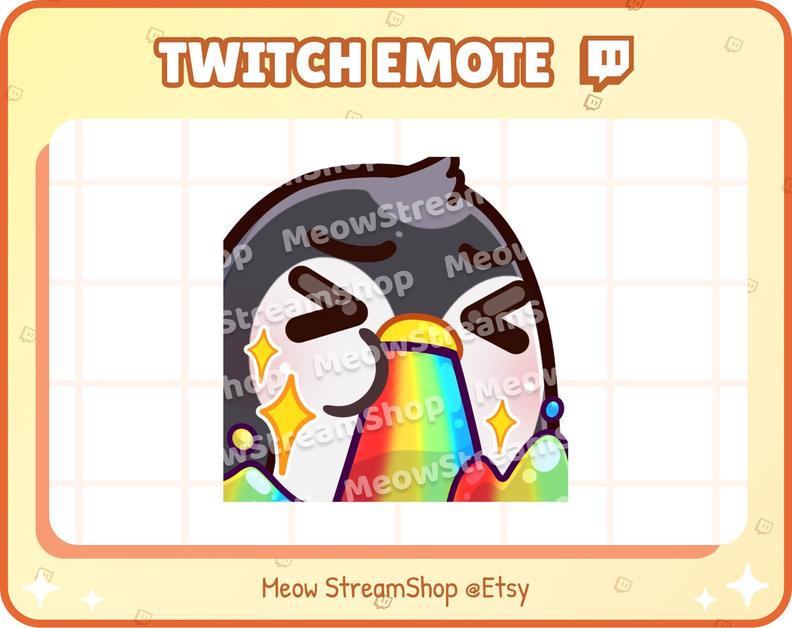 Twitch Emote / Cute Penguin Rainbow Puke Emotes / Cute Penguin Emote ...