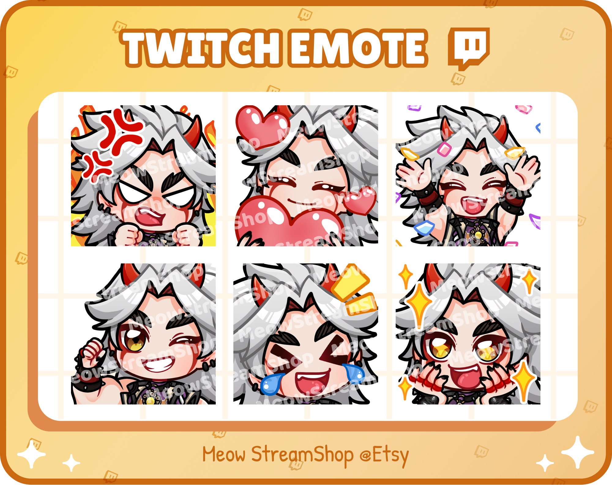 Twitch Emote / Itto Arataki Emotes Pack 1 rabia corazón - Etsy México