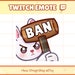 Twitch Emote / Cute Rabbit Ban Hammer Emotes / Cute White Bunny Sub ...
