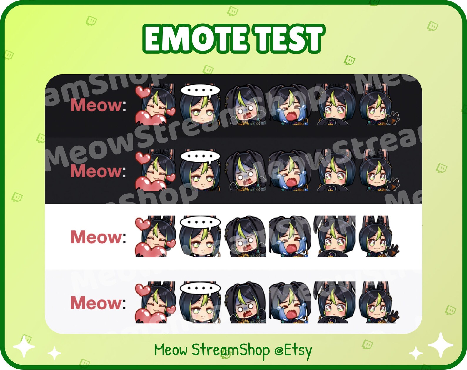 Twitch Emote / Tighnari Emotes Pack #1 (heart, Flat, Scared, Cry, Shy ...