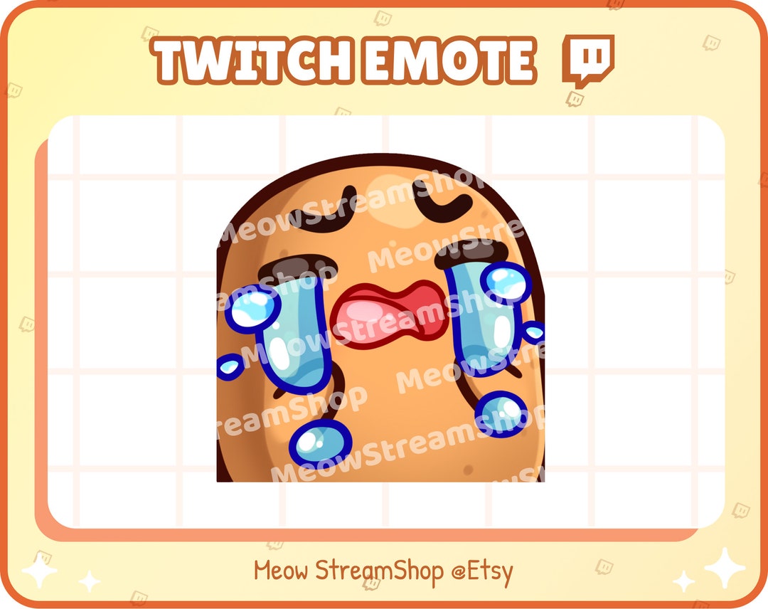Twitch Emote / Cute Potato Cry, Sad, Tears, Panic Emotes / Kawaii Potat ...