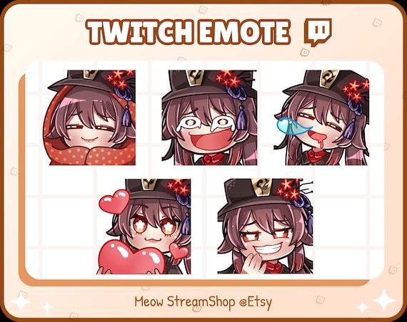 Twitch Emote Hu Tao Emotes Pack comfy Wheeze Sleep - Etsy UK