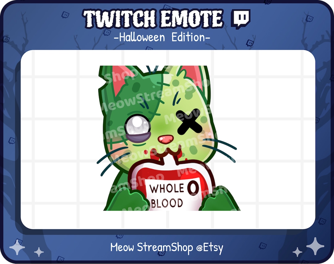 Twitch Emote / Cute Zombie Cat Sip, Drink, Drinking Emotes / Kawaii ...