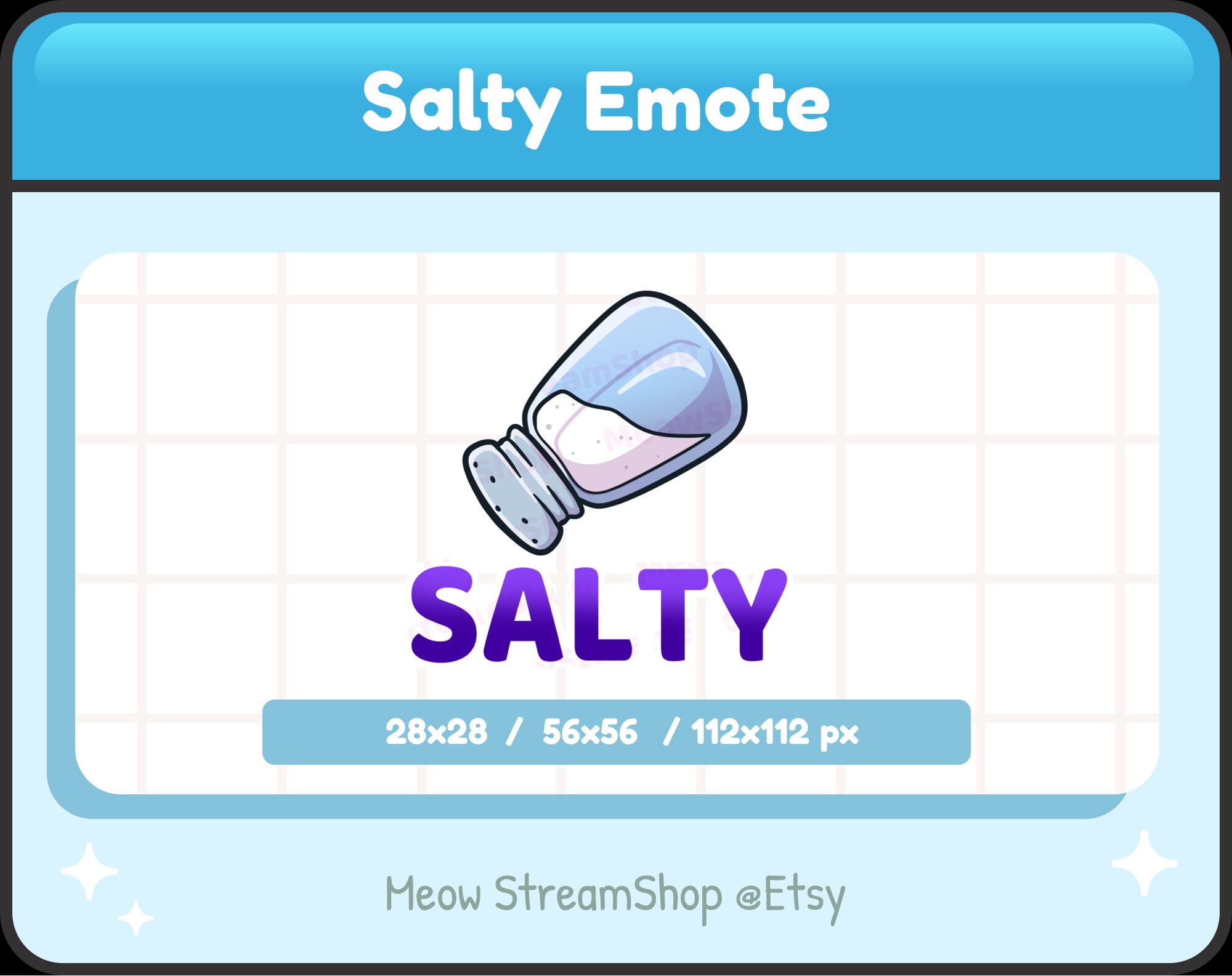 Twitch Emote Cute Salty Emoji for streamer | Etsy