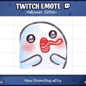 Twitch Emote / Cute Ghost Tongue Out, Reee, Lul Emote / Kawaii Spooky ...