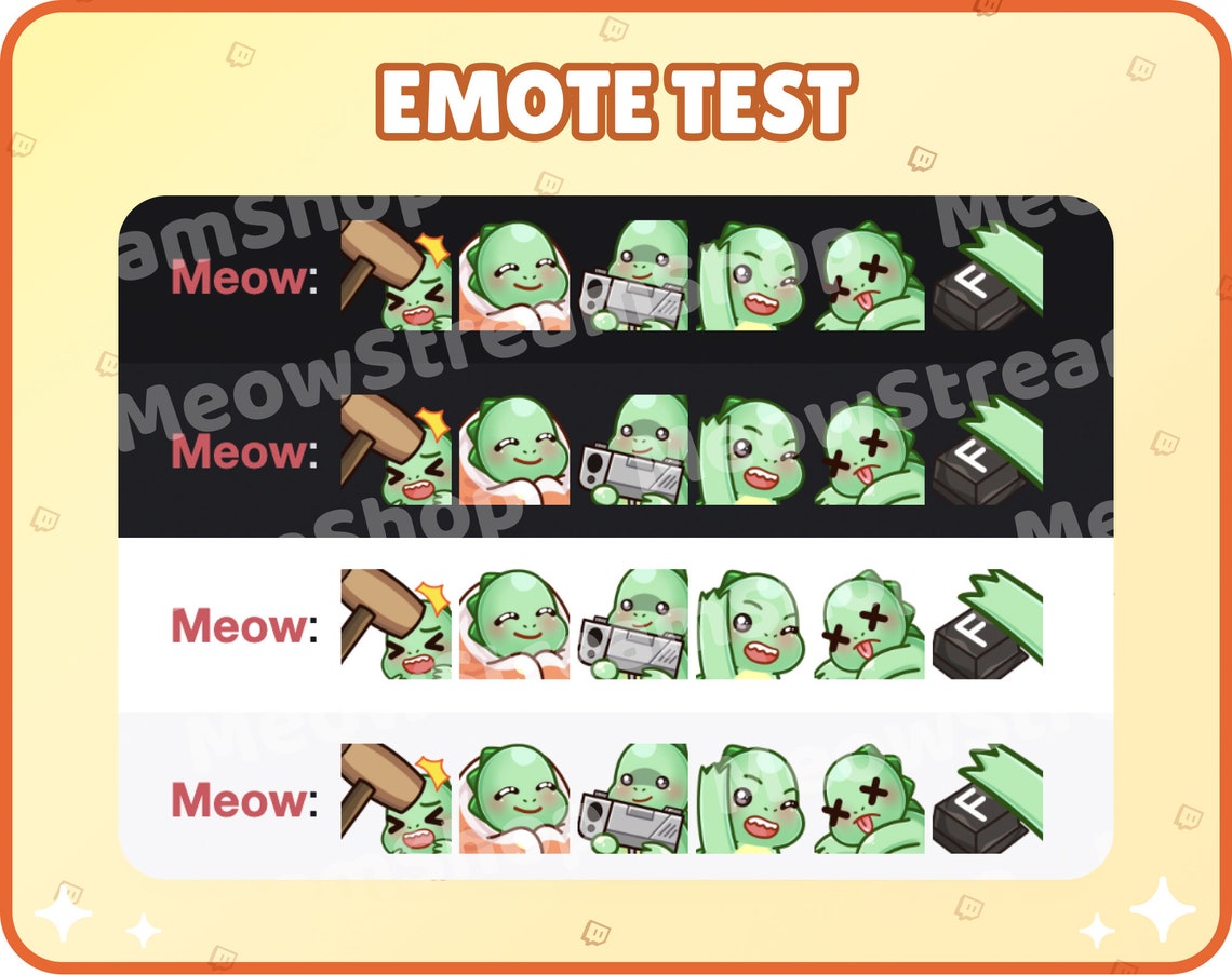 Twitch Emote / Cute Dino Emotes Pack 2 bonk Cozy Gun - Etsy