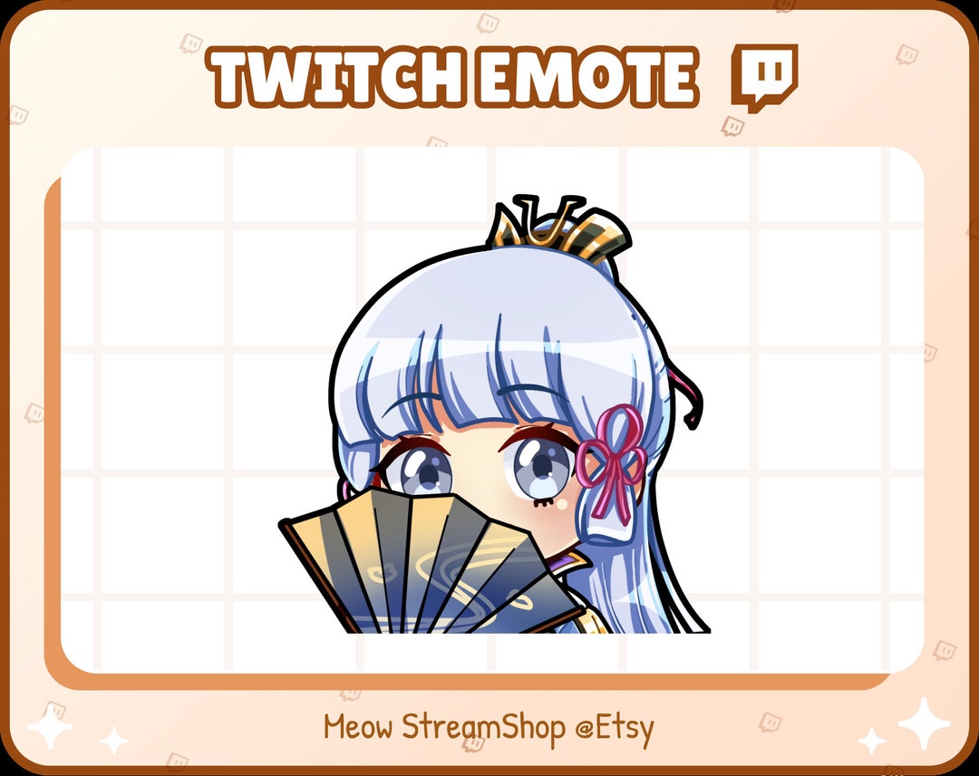Twitch Emote Ayaka Kamisato Shy, Fan Emote Genshin Impact Sub Emoji for ...