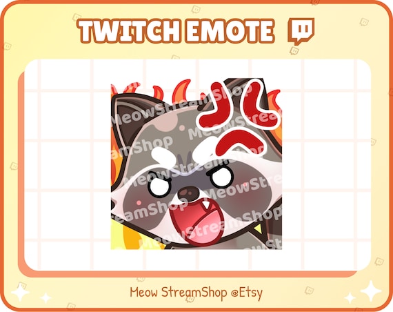 Twitch Emote / Cute Raccoon Angry Rage Fire Mad Emotes / - Etsy