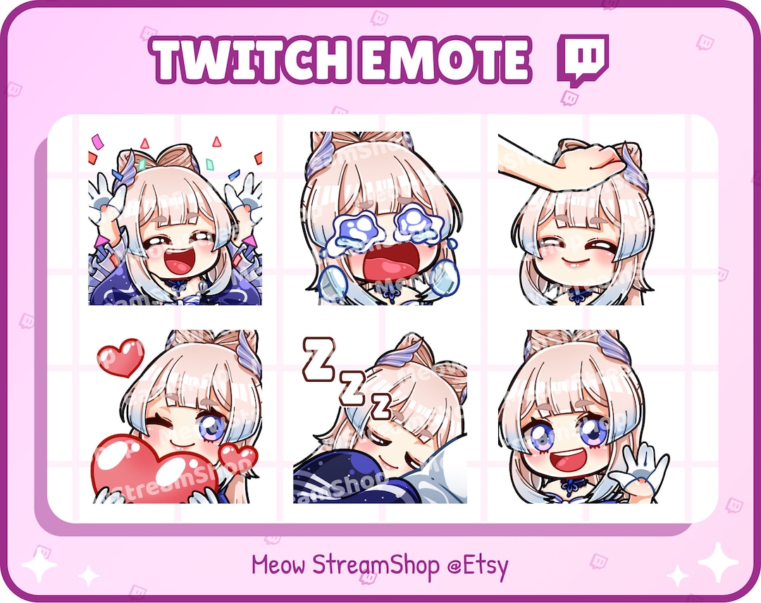 Twitch Emote / Sangonomiya Kokomi Emotes Pack (hype, Cry, Pat, Heart ...